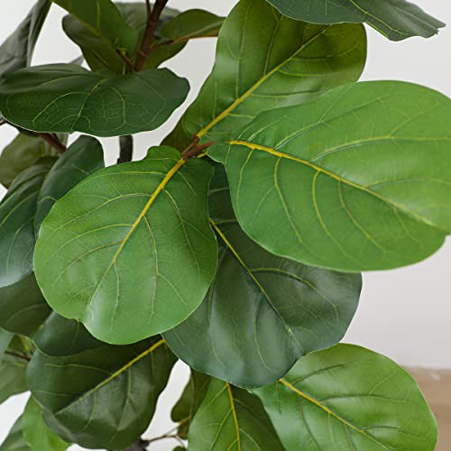 LUWENER 6ft Artificial Plant Fiddle Leaf Fig Tree,Faux Ficus Lyrata in Pot,Ficus Fake Plant Artificial Trees for Office Indoor Outdoor Garden Living Room Home Decor(1PCS)