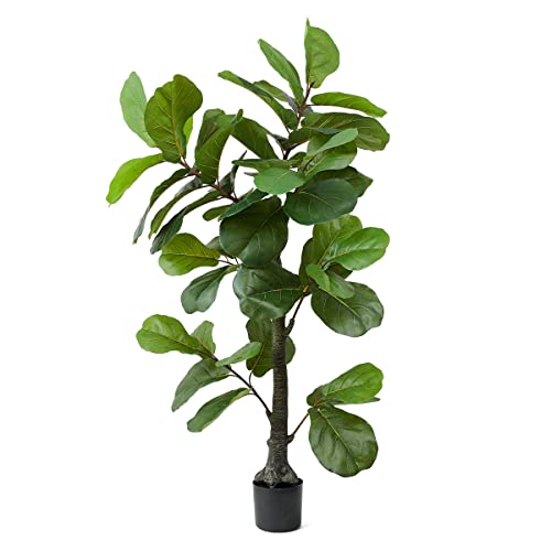 LUWENER 6ft Artificial Plant Fiddle Leaf Fig Tree,Faux Ficus Lyrata in Pot,Ficus Fake Plant Artificial Trees for Office Indoor Outdoor Garden Living Room Home Decor(1PCS)