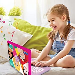 LEXIBOOK JC598DPi1 Disney Princesses Educational and Bilingual Laptop French/English with 124 Activities: Mathematics, Dactylography, Logic, Clock Reading, Play Games and Music