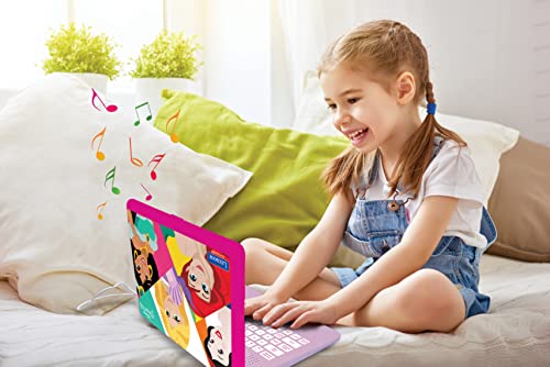 LEXIBOOK JC598DPi1 Disney Princesses Educational and Bilingual Laptop French/English with 124 Activities: Mathematics, Dactylography, Logic, Clock Reading, Play Games and Music