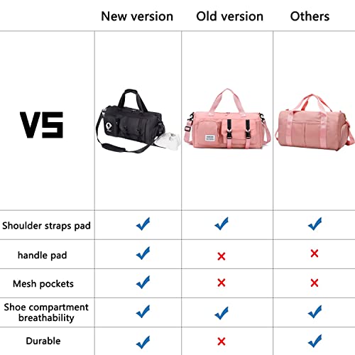 Gym Bag for Men and Women Small - 18.5"×9.5"×9" Duffel Travel Bag with Wet Pocket and Shoes Compartment, Gymnastics Equipment Bags Outdoor Bag