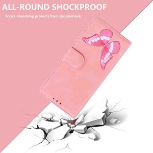 NATUMAX Phone Cover Wallet Folio Case for Oppo REALME 7 PRO, Premium PU Leather Slim Fit Cover for REALME 7 PRO, 2 Card Slots, Horizontal Viewing Stand, Nice case, Pink