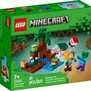 LEGO Minecraft The Swamp Adventure 21240, Building Game Construction Toy with Alex and Zombie Figures in Biome, Birthday Gift Idea for Kids Ages 8+