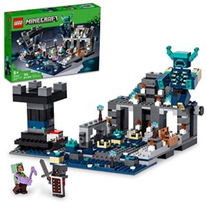 lego minecraft the deep dark battle set, 21246 biome adventure toy, ancient city with warden figure, exploding tower & treasure chest, for kids ages 8 plus