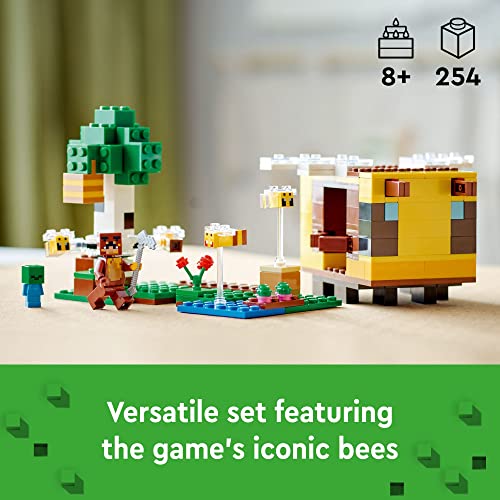 LEGO Minecraft The Bee Cottage 21241 Building Set - Construction Toy with Buildable House, Farm, Baby Zombie, and Animal Figures, Game Inspired Birthday Gift Idea for Boys and Girls Ages 8+