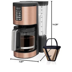 Ninja DCM201CP Programmable XL 14-Cup Coffee Maker PRO with Permanent Filter, 2 Brew Styles Classic & Rich, Delay Brew, Freshness Timer & Keep Warm, Dishwasher Safe, Copper