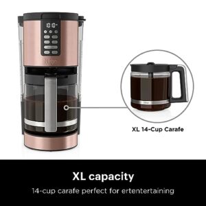 Ninja DCM201CP Programmable XL 14-Cup Coffee Maker PRO with Permanent Filter, 2 Brew Styles Classic & Rich, Delay Brew, Freshness Timer & Keep Warm, Dishwasher Safe, Copper