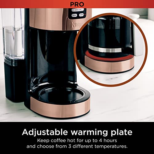 Ninja DCM201CP Programmable XL 14-Cup Coffee Maker PRO with Permanent Filter, 2 Brew Styles Classic & Rich, Delay Brew, Freshness Timer & Keep Warm, Dishwasher Safe, Copper