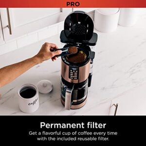 Ninja DCM201CP Programmable XL 14-Cup Coffee Maker PRO with Permanent Filter, 2 Brew Styles Classic & Rich, Delay Brew, Freshness Timer & Keep Warm, Dishwasher Safe, Copper