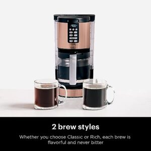 Ninja DCM201CP Programmable XL 14-Cup Coffee Maker PRO with Permanent Filter, 2 Brew Styles Classic & Rich, Delay Brew, Freshness Timer & Keep Warm, Dishwasher Safe, Copper