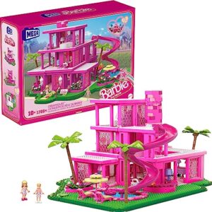 barbie mega barbie the movie building toys for adults, dreamhouse replica with 1795 pieces, barbie and ken micro-dolls and accessories, for collectors