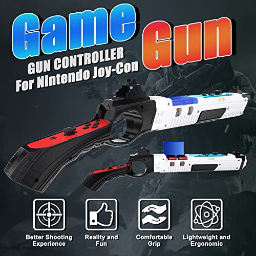 BRHE Switch Shooting Game Gun Controller for Nintendo Switch/OLED Hunting Games：Splatoon3/2,Wolfenstein 2,Juarez,Sniper Elite 3,Big Buck Hunter,Resident Evil（1 Pack