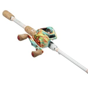 profishiency: 7’2” krazy baitcast combo | 6.6:1 or 7.3:1 gear ratio | 30 ton carbon blank | premium cork split grip handle | zero play anti-reverse