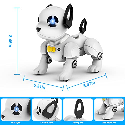 Remote Control Robot Dog Toy, Programmable Smart Interactive Robotic Pets, RC Stunt Robot Toys Dog Imitates Animals Music Dancing Handstand Push-up Follow Functions for Kids Boys Girls