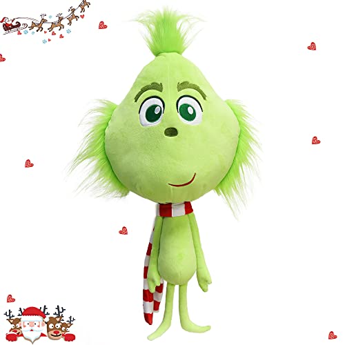 Christmas Green Monster Doll Plush Christmas Decorations Christmas Stuffed Animal Doll for Boys and Girls Christmas Decorations (Green Plush 17.7")