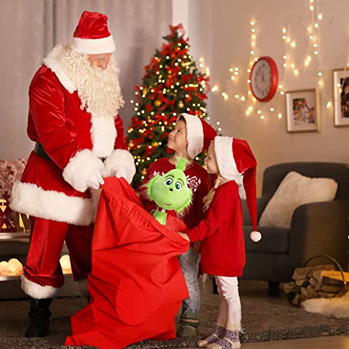 Christmas Green Monster Doll Plush Christmas Decorations Christmas Stuffed Animal Doll for Boys and Girls Christmas Decorations (Green Plush 17.7")