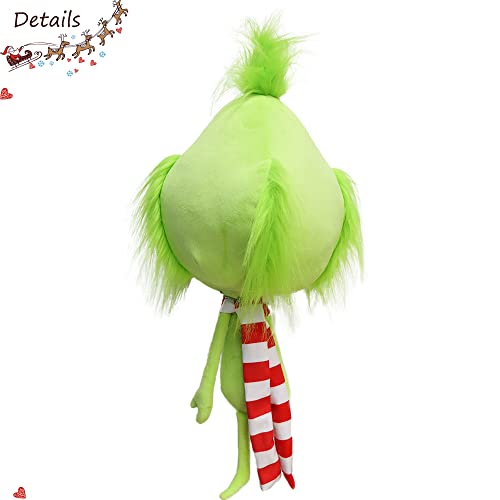 Christmas Green Monster Doll Plush Christmas Decorations Christmas Stuffed Animal Doll for Boys and Girls Christmas Decorations (Green Plush 17.7")