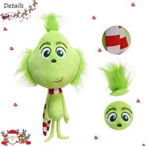 Christmas Green Monster Doll Plush Christmas Decorations Christmas Stuffed Animal Doll for Boys and Girls Christmas Decorations (Green Plush 17.7")