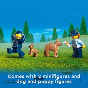 LEGO City Mobile Police Dog Training 60369, SUV Toy Car with Trailer, Obstacle Course and Puppy Figures, Animal Playset for Boys and Girls Ages 5 Plus