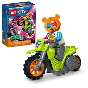 lego city stuntz bear stunt bike 60356, flywheel-powered motorbike toy to perform jumps and tricks, toys for boys & girls age 5 plus, small gift or extension set