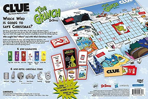 USAOPOLY CLUE: How The Grinch Stole Christmas | Solve The Mystery in This Clue Game