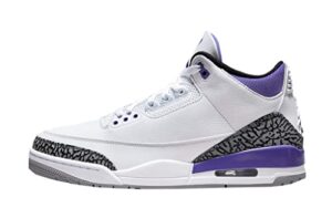 nike men's air jordan 3 retro basketball shoes, white/black-dark iris-cement g, 10.5