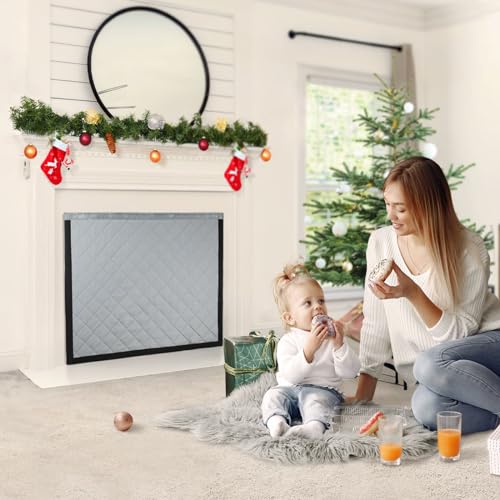 Fireplace Blanket, Fireplace Cover Stops Cold Air Heat Loss for Summer Winter, Indoor Fireplace Draft Stopper Save Energy, 39" W x 32" H