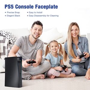 TESSGO PS 5 Disc Edition Matte Black Face Plate Cover Shell Skin Case for Play Station 5 Console