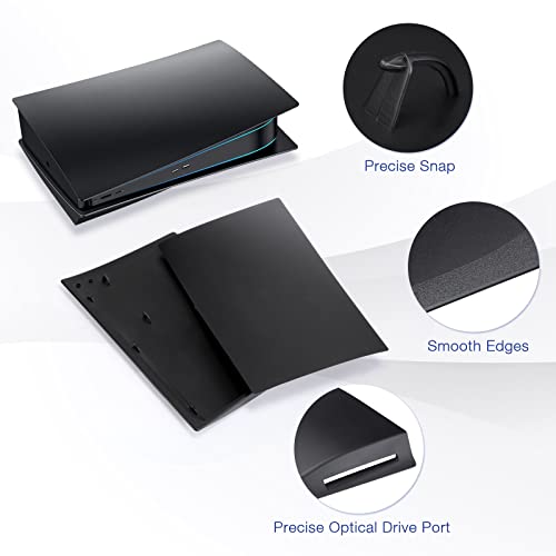 TESSGO PS 5 Disc Edition Matte Black Face Plate Cover Shell Skin Case for Play Station 5 Console