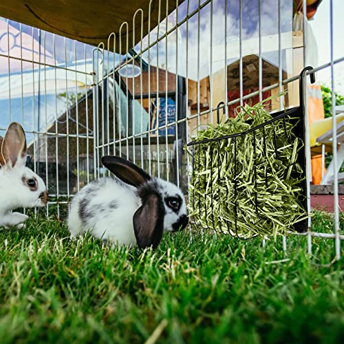 2 Pcs Pet Hay Feeder Guinea Pig Metal Hookable Manger Rabbit Feeder Hay Holder for Rabbits Hanging Hay Rack Timothy Hay for Guinea Pig Bunny Chinchilla Small Animal Cage, 7.3 x 6.7 x 4.3 Inch