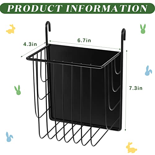 2 Pcs Pet Hay Feeder Guinea Pig Metal Hookable Manger Rabbit Feeder Hay Holder for Rabbits Hanging Hay Rack Timothy Hay for Guinea Pig Bunny Chinchilla Small Animal Cage, 7.3 x 6.7 x 4.3 Inch