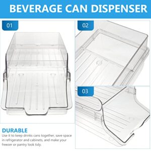 SOLUSTRE Wine Fridge Beverage Refrigerators Refrigerator Can Organizer Can Organizer for Fridge Food Pantry Storage Rack Soda Can Organizer Double Layers Soda Bottle Dispenser Drink Dispenser