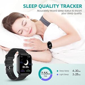 Smart Watch, 44mm Fitness Tracker Watch with 24 Sports Modes, 5ATM Swimming Waterproof, Sleep Monitor Step Calorie Counter, 1.7" HD Touchscreen Smartwatch for Men Women iPhone iOS Android Compatiable