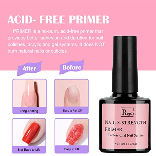 Acrylic Nail Kit with Prep Dehydrator and Primer, Acrylic Nail Powder and Liquid Kit French Clear Nail Tips Glue Brush DIY Nail Kit with Everything