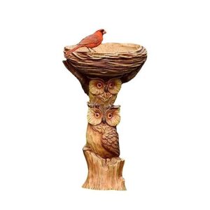 edmisu 8” bird bath feeder for outdoors resin bird feeder and birdbath bowls for patio lawn garden wild bird feeder bath small garden status yard decorations