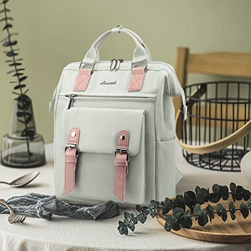 LOVEVOOK Mini Backpack for Women, Small Backpack Purse Cute Daypacks Stylish Bags for Shopping, Work, Dating, Grey-Pink