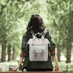 LOVEVOOK Mini Backpack for Women, Small Backpack Purse Cute Daypacks Stylish Bags for Shopping, Work, Dating, Grey-Pink