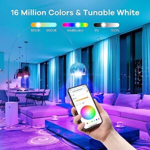 Linkind Smart Light Bulbs,Smart Bulb That Work with Alexa & Google Home,LED Light Bulbs Color Changing,A19 E26 2.4Ghz RGB WiFi Light Bulbs Dimmable 60W,800 Lumen,4 Pack