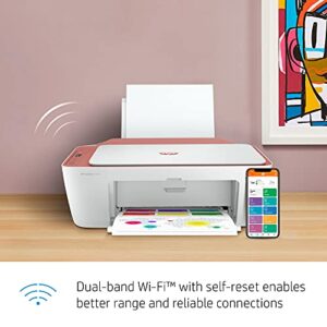 HP DeskJet 27 42e Series Wireless Inkjet Color All-in-One Printer - Print Copy Scan Mobile Printing - USB Connectivity - Up to 7 ISO PPM - Up to 4800 x 1200 DPI - Cinnamon + HDMI Cable