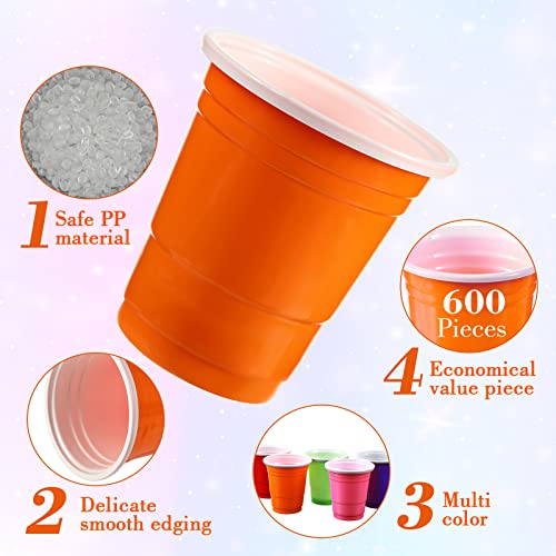 600 Pack 2 Oz Plastic Shot Glasses Disposable Plastic Shot Cups Mini Multicolor Party Cups for BBQ Christmas Party Tastings Sample Picnic Camping Daily Life Wedding, 6 Colors