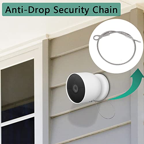 OYOCAM Anti-Drop Security Chain Nest Camera Mount Compatible with Google Nest Cam (Battery) Outdoor Camera Protect Bundle Function, 2 Pack (Cam Not Included)