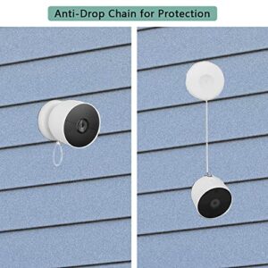 OYOCAM Anti-Drop Security Chain Nest Camera Mount Compatible with Google Nest Cam (Battery) Outdoor Camera Protect Bundle Function, 2 Pack (Cam Not Included)