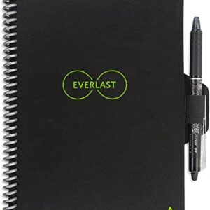 Rocketbook Smart Reusable notebook - Dot Grid Eco-friendly Smart Erasable Notebook Infinity Black Cover (8.5" X 11") With Rocketbook Accessories