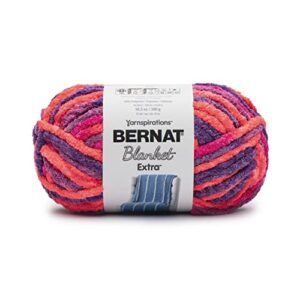 Bernat Blanket Extra Plum Brights Yarn - 2 Pack of 300g/10.5oz - Polyester - 7 Jumbo - 97 Yards - Knitting, Crocheting, Crafts & Amigurumi, Chunky Chenille Yarn