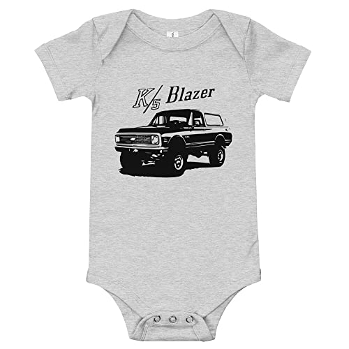 1971 Chevy K5 Blazer Vintage Truck Baby Onesie Short Sleeve one Piece Athletic Heather