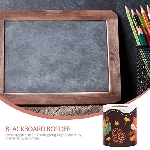 Fall Bulletin Board Borders Sticker Autumn Bulletin Trim Borders for Black Board Chalkboard Whiteboard Trim Thanksgiving Fox Borders Stickers for Classroom Office