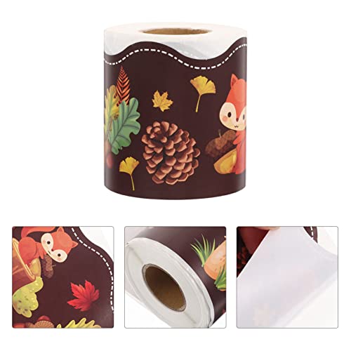 Fall Bulletin Board Borders Sticker Autumn Bulletin Trim Borders for Black Board Chalkboard Whiteboard Trim Thanksgiving Fox Borders Stickers for Classroom Office