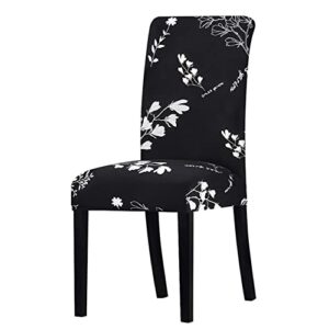 Spandex Elastic Floral Print Pattern Slipcovers Stretch Removable Dining Chair Cover Hotel Banquet Seat Covers AD18 4PCS