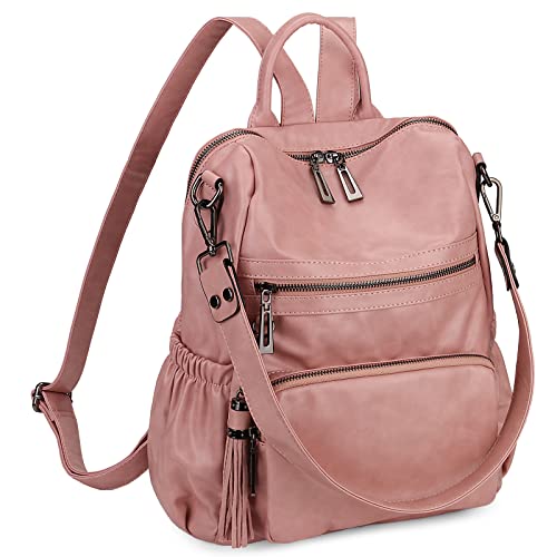 Uromee Travel Backpack Purse for Women Vegan Leather Ladies Fashion Tassel Shoulder Bag Convertible