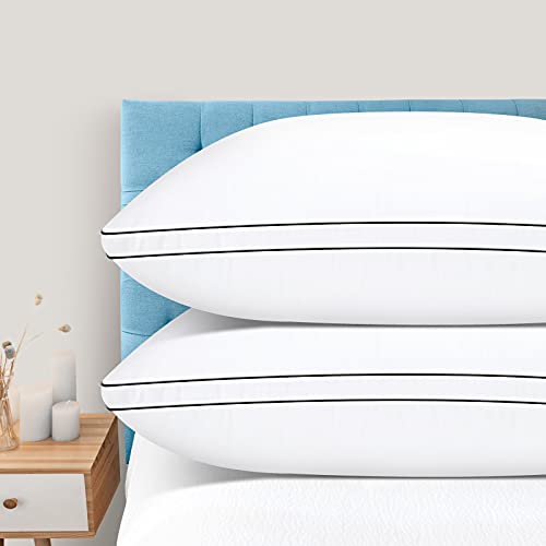 DolceLuna Pillows Standard Size Set of 2, Bed Pillows for Sleeping 2 Pack, Luxury Hotel Down Alternative Standard Pillows, Soft and Supportive Pillows for Back and Side Sleepers